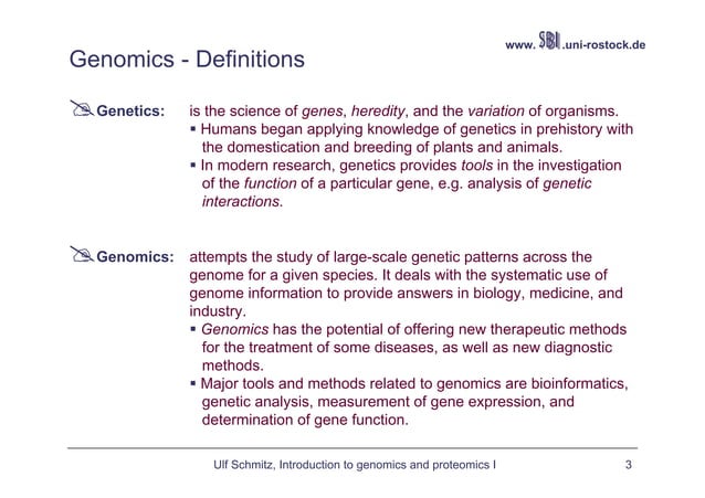 Genomics and proteomics I | PDF | Genetics | Science