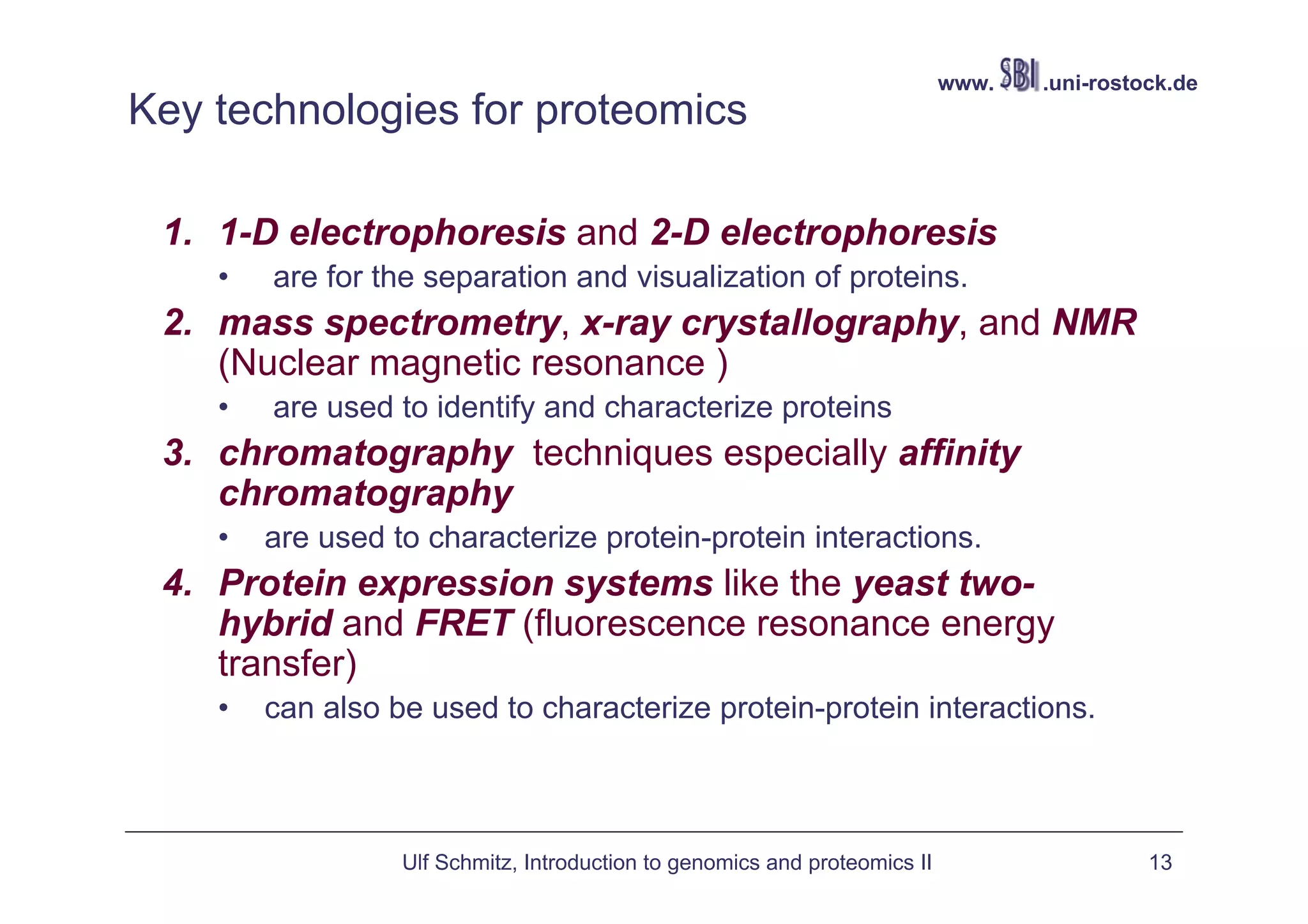 Genomics and proteomics II | PDF