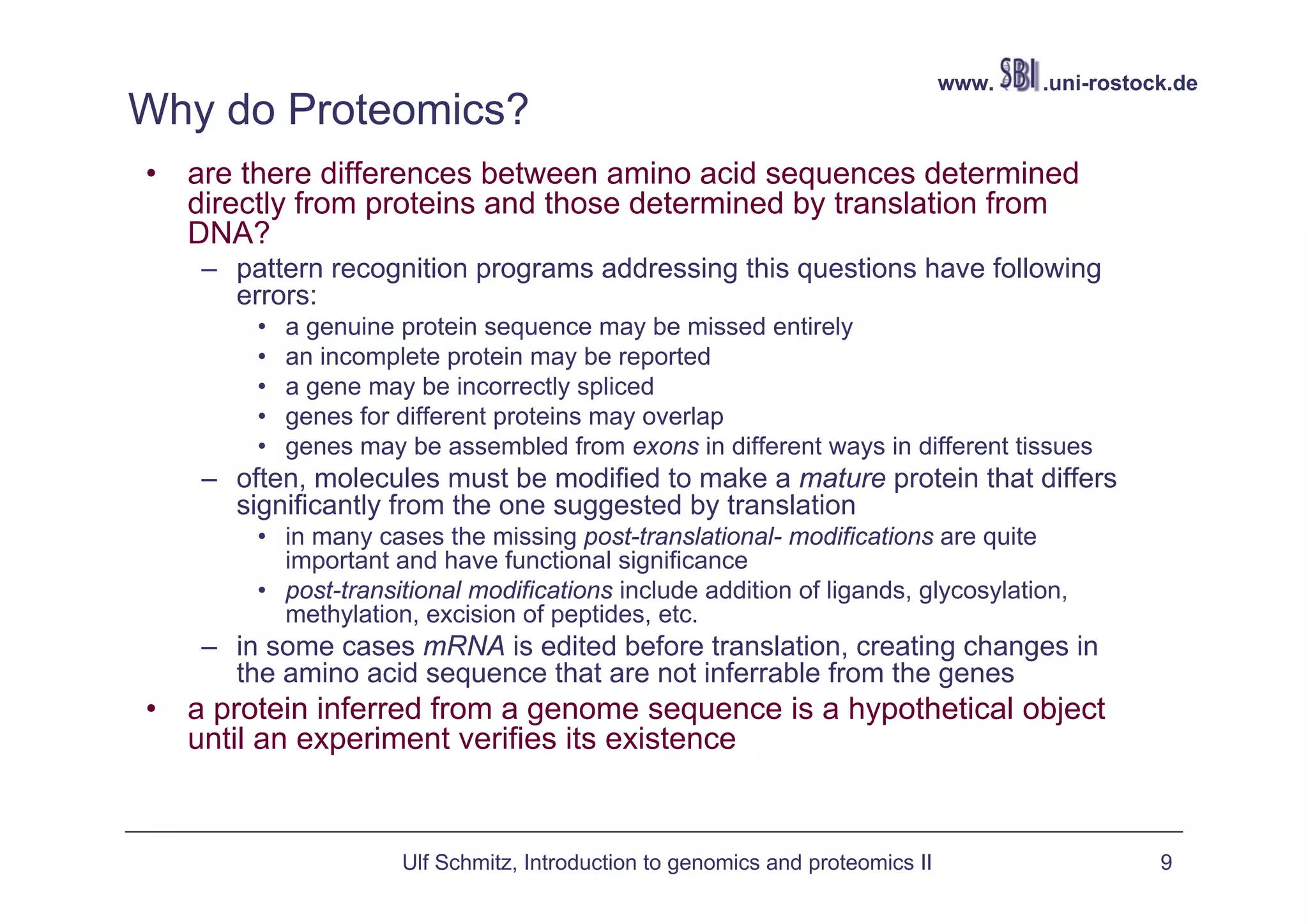 Genomics and proteomics II | PPT