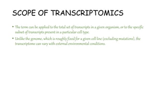 GENOMICS AND TRANSCRIPTONOMICS.7005.pptx | Biological Sciences | Science