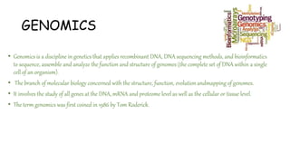 GENOMICS AND TRANSCRIPTONOMICS.7005.pptx | Biological Sciences | Science