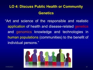 Genomics Genetics Community Public Health | PDF