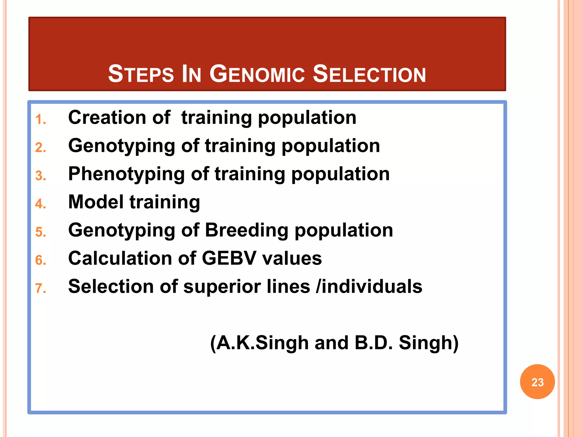 Genomic selection for crop improvement | PPTX