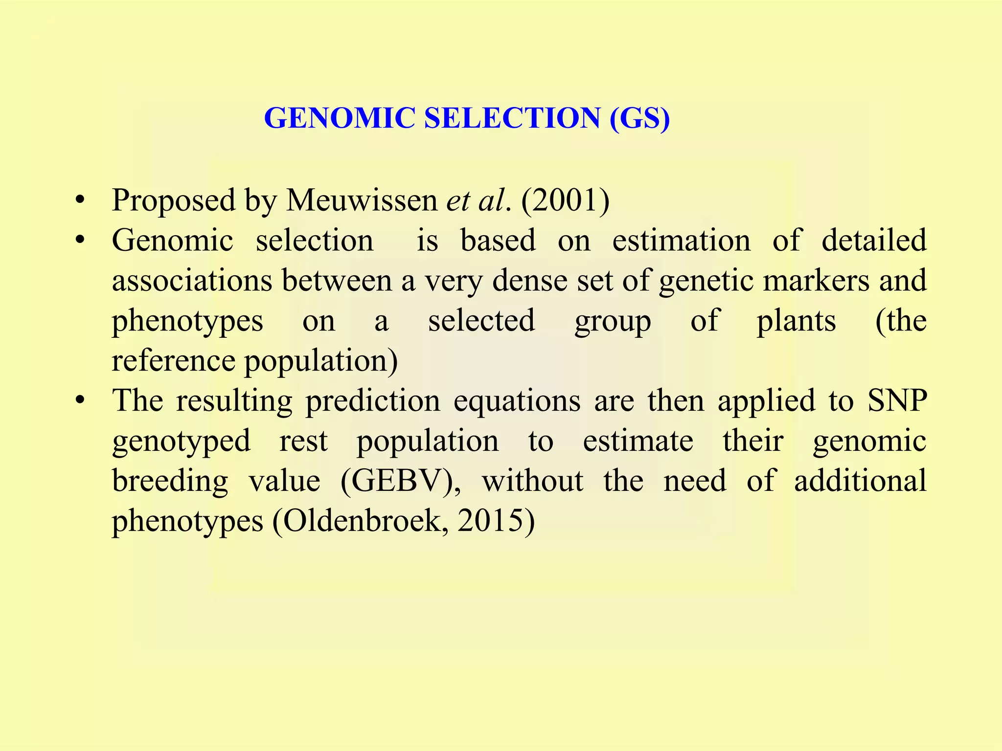 Genomic Selection in Plants | PPTX
