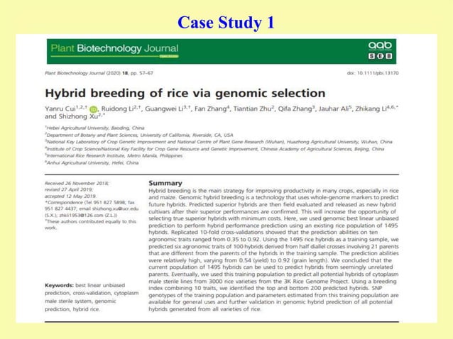 Genomic Selection in Plants | PPTX | Genetics | Science