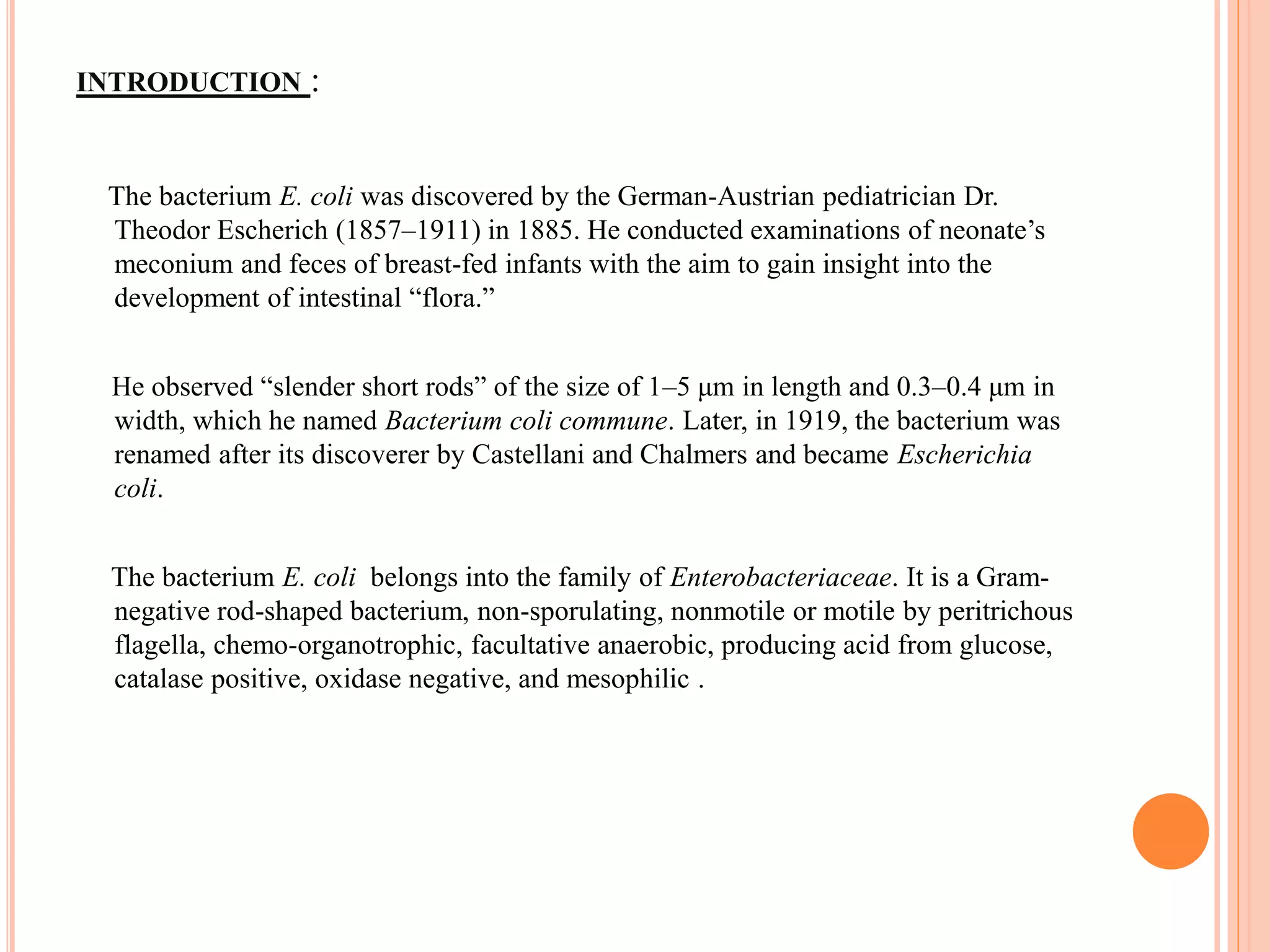 presentation on E.coli