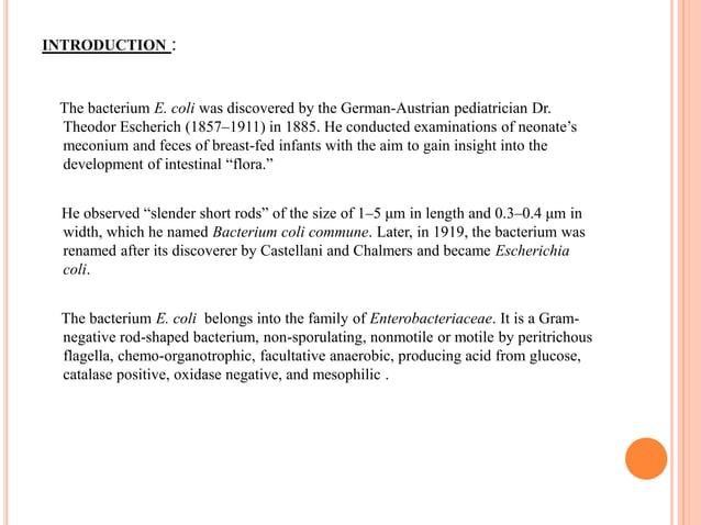 presentation on E.coli