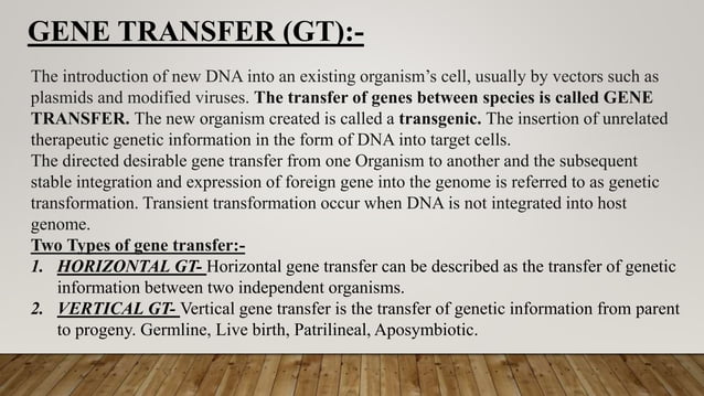horizontal gene transfer PPT.pptx | Biological Sciences | Science
