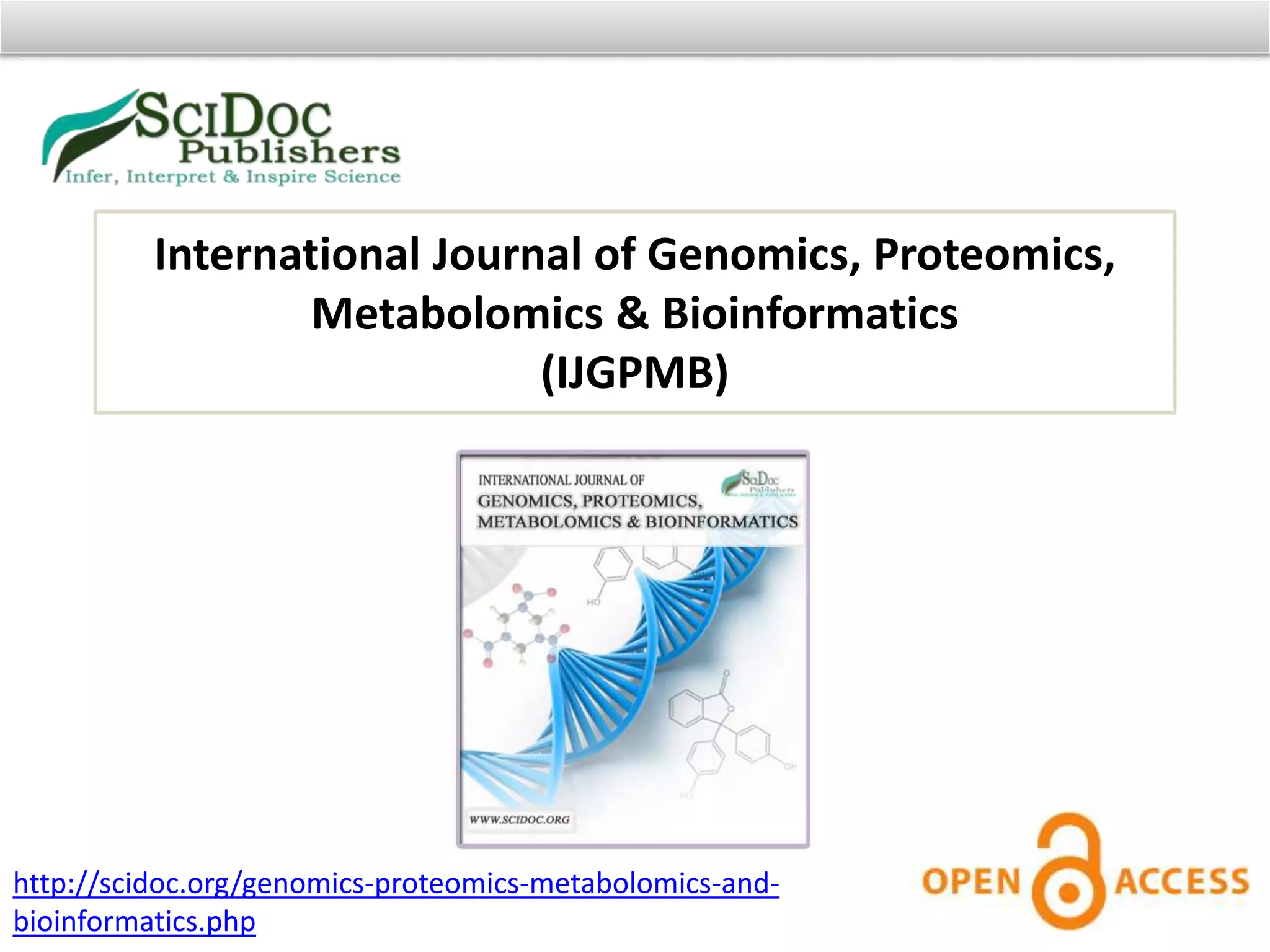 Genomics, Proteomics, Metabolomics and Bioinformatics Journal ...