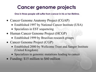 Genomics seminar | PPTX | Cancer | Diseases and Conditions