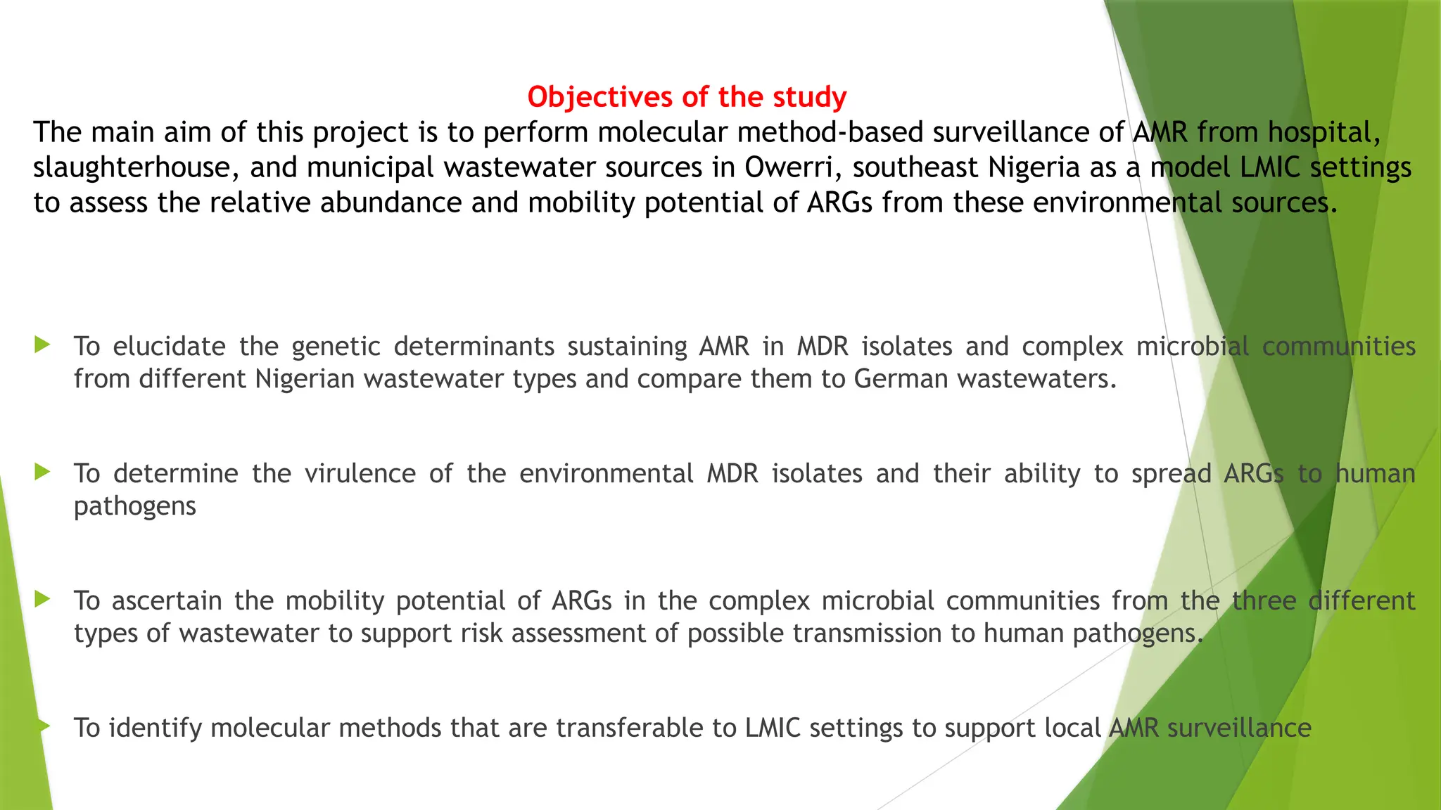 Genomic Surveillance of Antimicrobial Resistance in Wastewater Sources.pptx