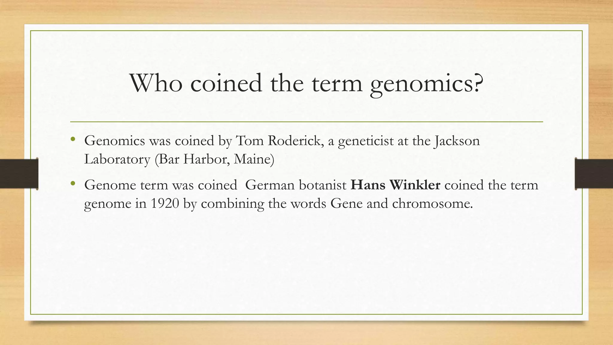 introduction to Genomics | PPTX