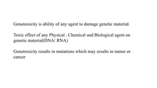 Geno toxicity, carcinogenicity and teratogenicity | PPTX