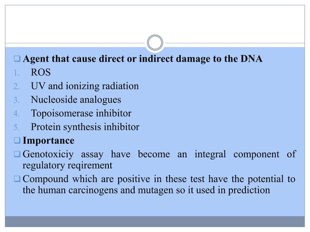 Genotoxicity studies | PPTX | Genetics | Science