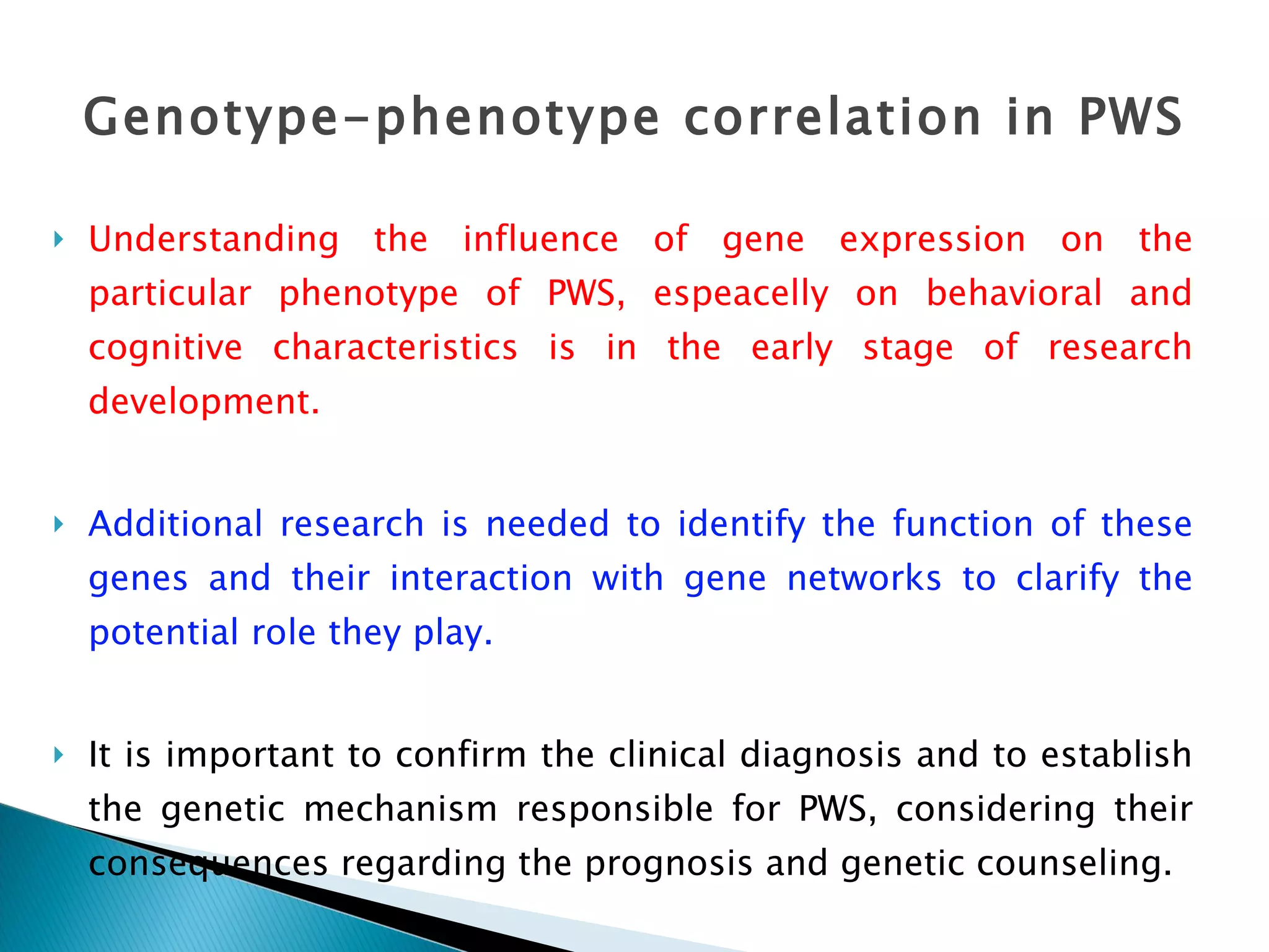 Genotype Phenotype Correlation In Prader Willi Syndrome | PPT
