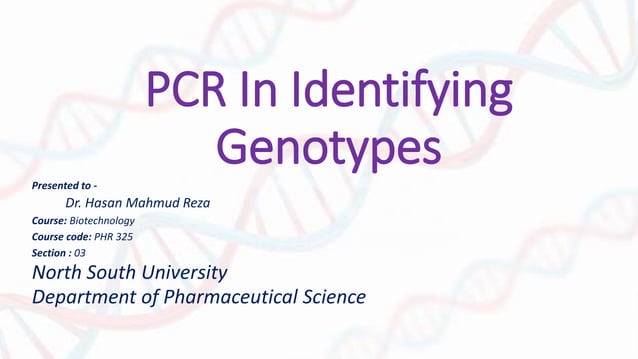 Genotyping With PCR | PPTX | Chemistry | Science