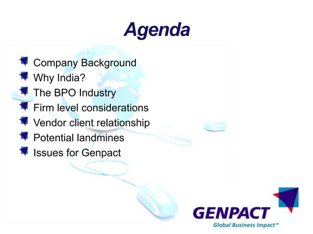 Genpact bpo case study | PPTX | Business Administration | Business