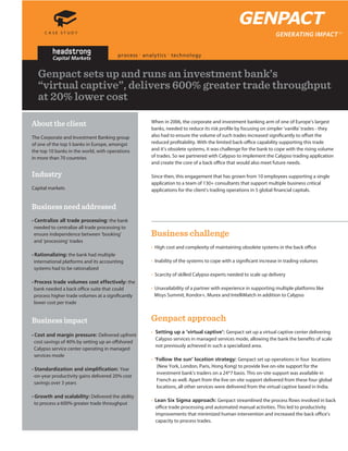 Genpact sets up and runs an investment bank’s “virtual captive ...