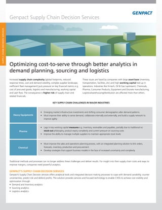 Supply Chain Analytics- Genpact's Supply Chain Decision Services | PDF
