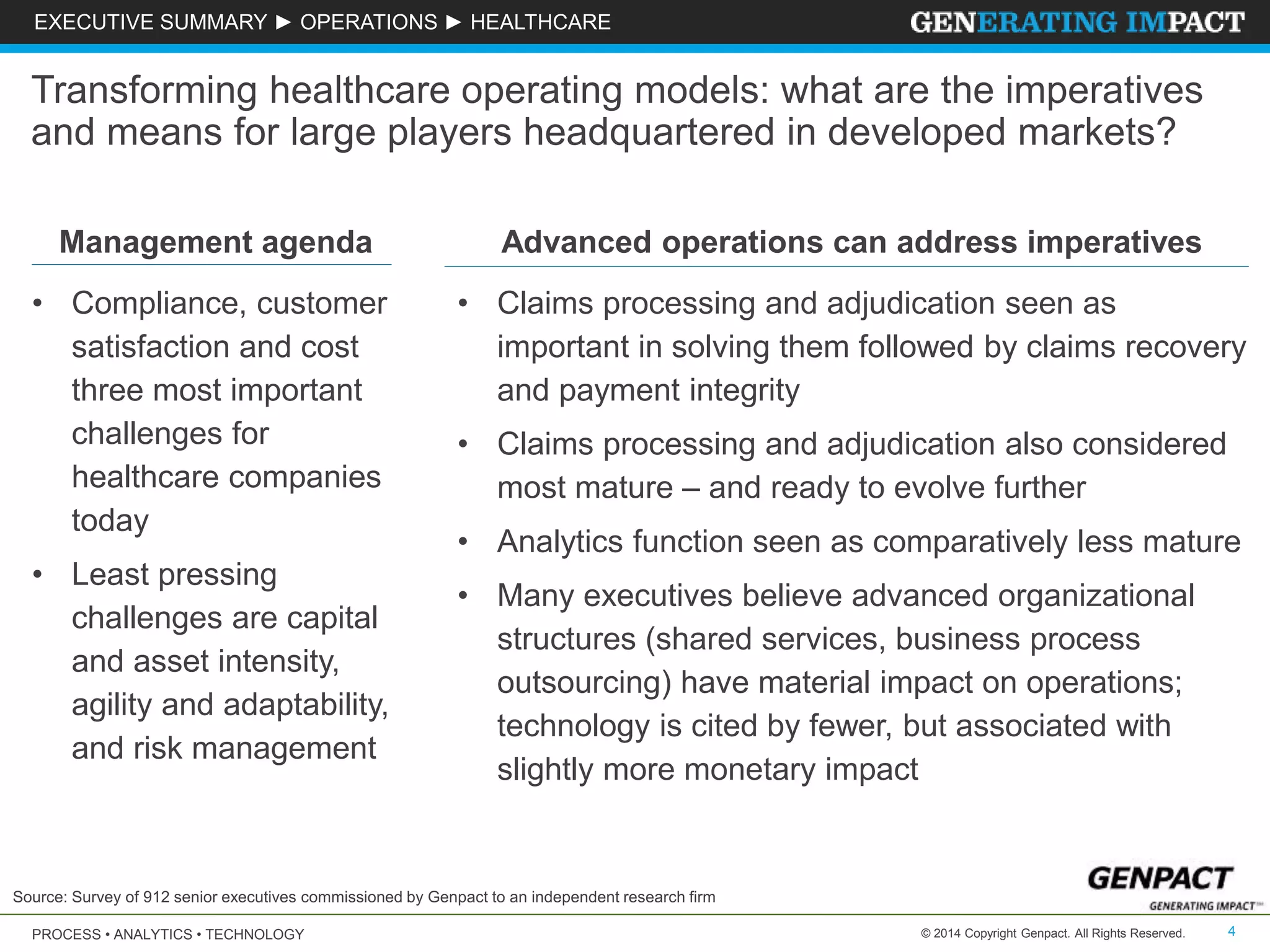 Advanced Operating Model Research Insights: Healthcare Operations | PPTX