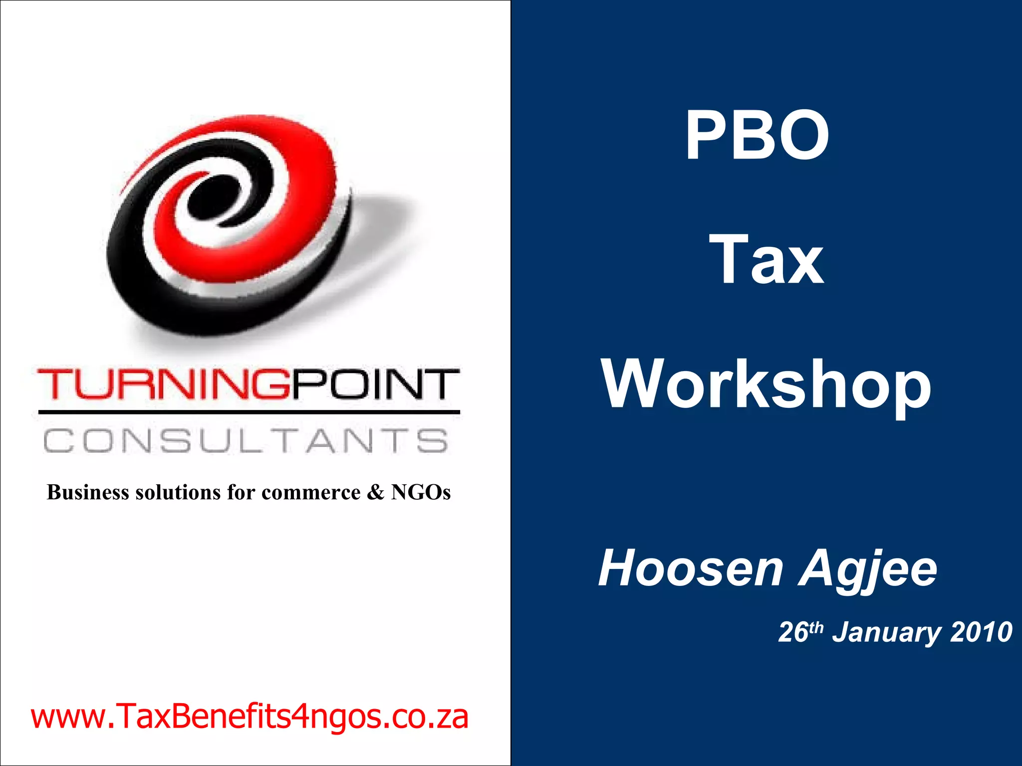 Benefits of being a Public Benefit Organization | PPT