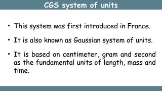 GENERAL PHYSICS 1 - Measurements and Units | PPTX