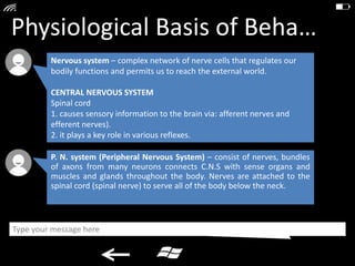 Physiological Basis of Behavior | PPT