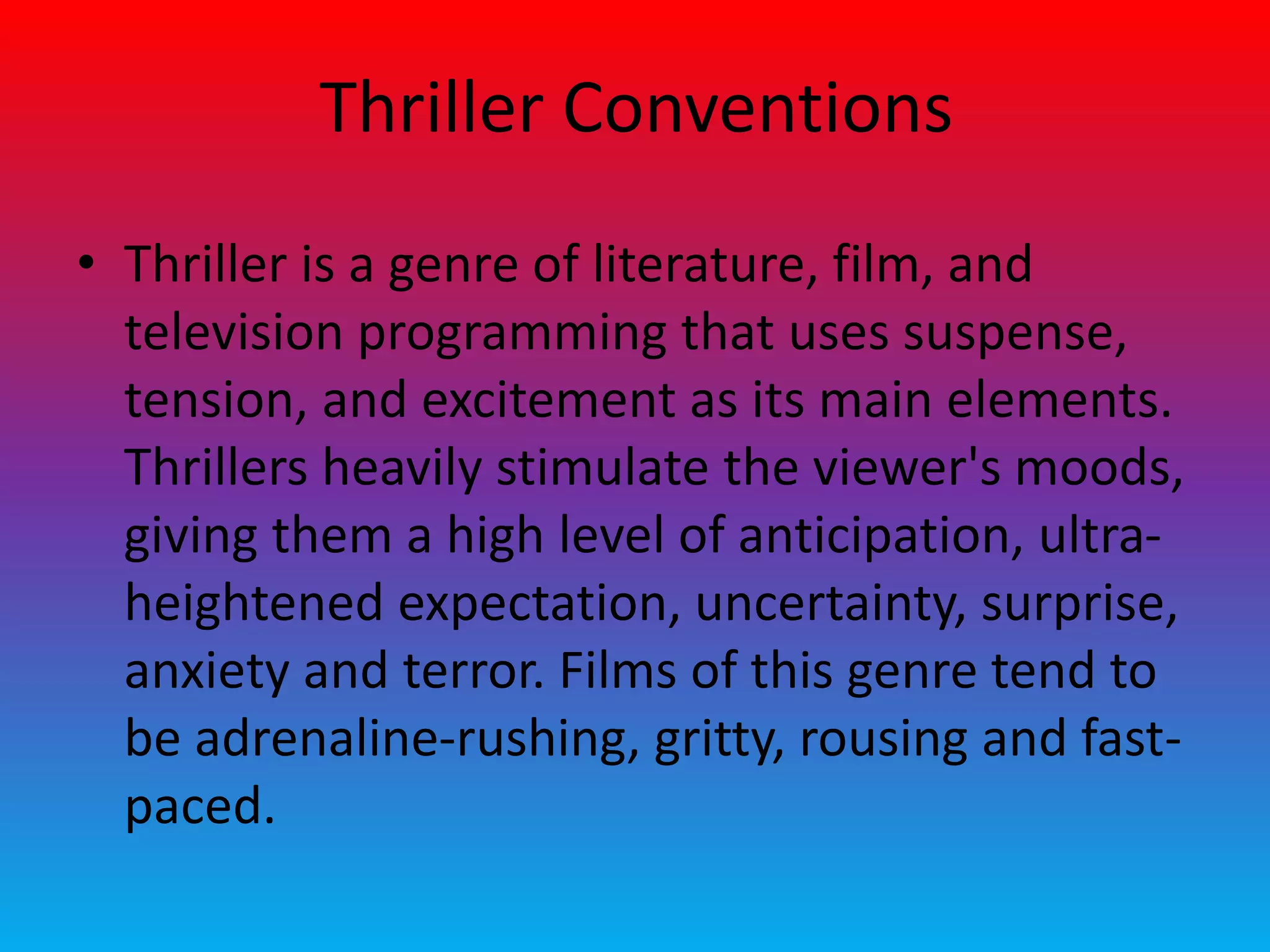Genre Analysis (Romantic Thriller) | PPT