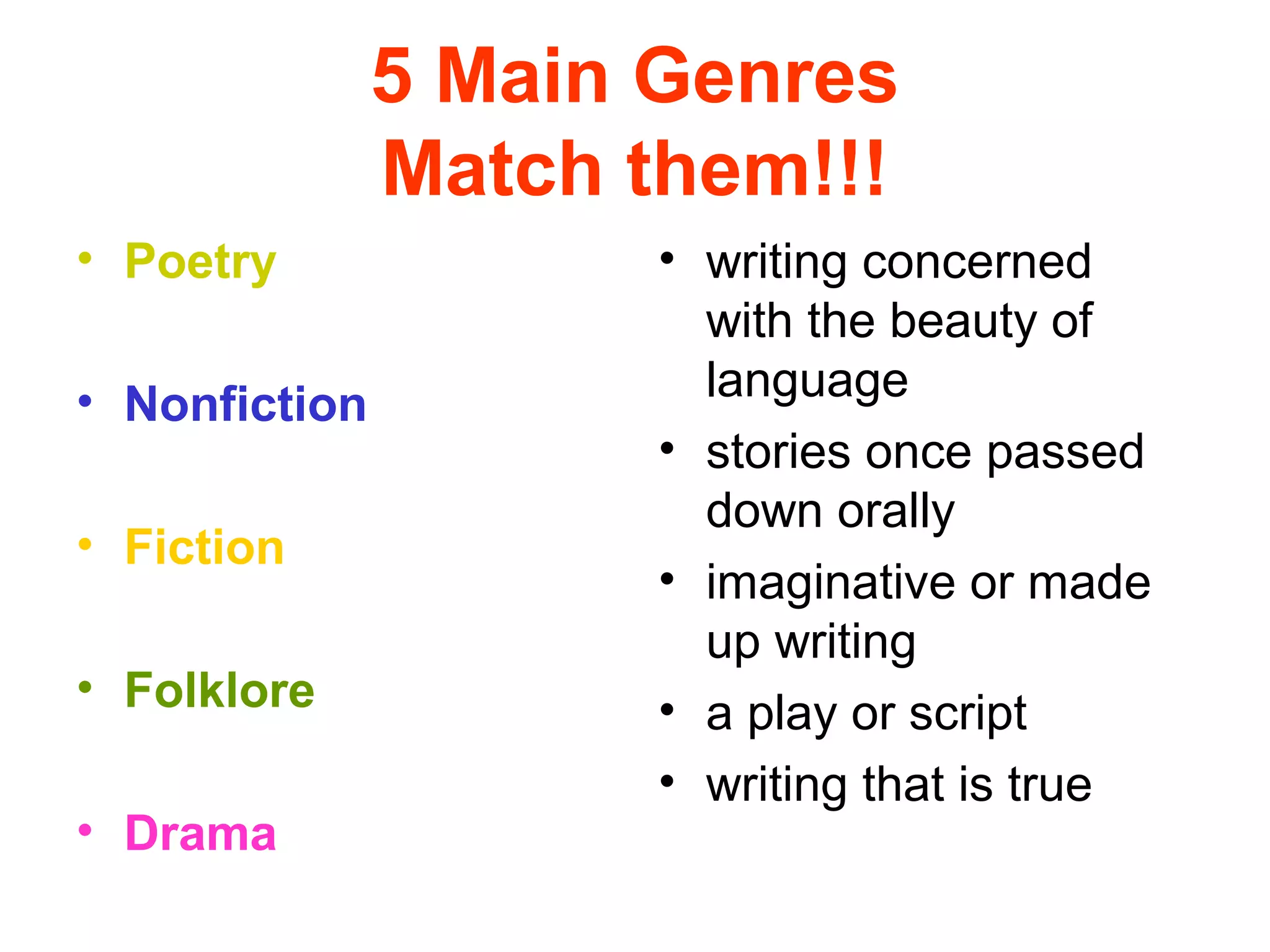 Types of Genres | PPT