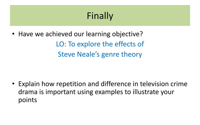 Genre and Steve Neale intro | PPT