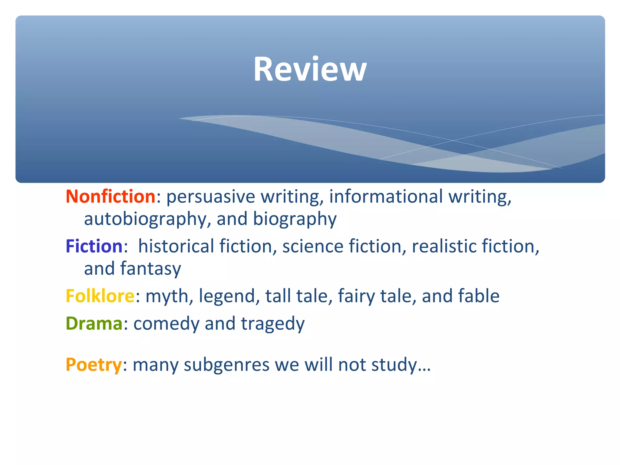 Genre and Subgenre | PPT