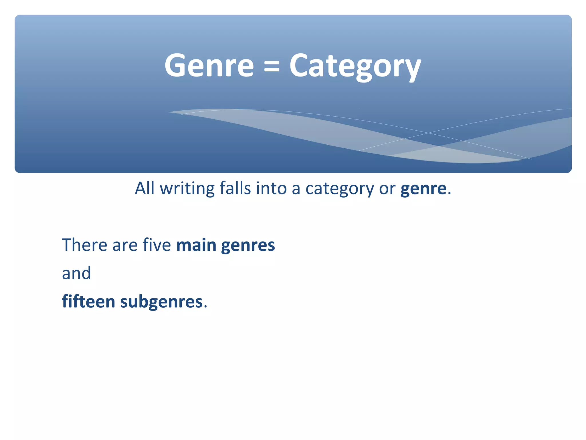 Genre and Subgenre | PPT