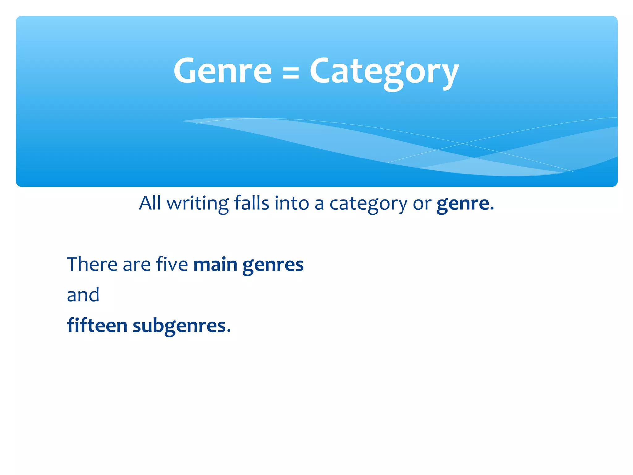 Genre summary ppt | PPT