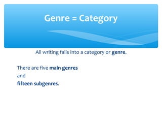 Genre summary ppt | PPT