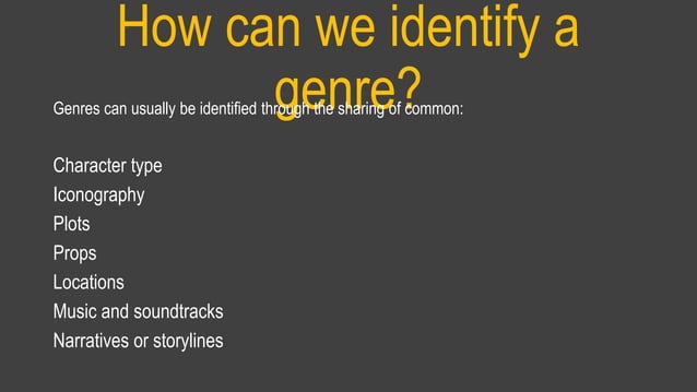 Genre in Media Studies | PPTX | Genres