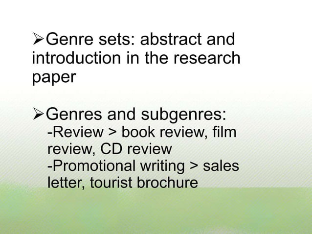 Genre Analysis | PPTX