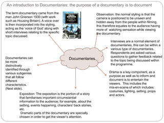 Genre analysis of documentaries. | PPTX