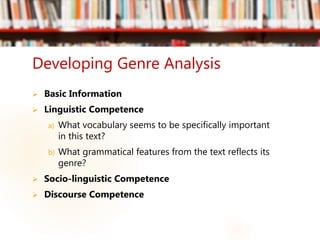 Genre analysis | PPTX