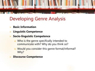 Genre analysis | PPTX