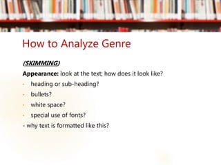 Genre analysis | PPTX