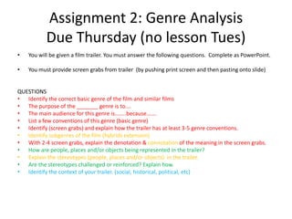 Genre analysis of film trailers | PPTX