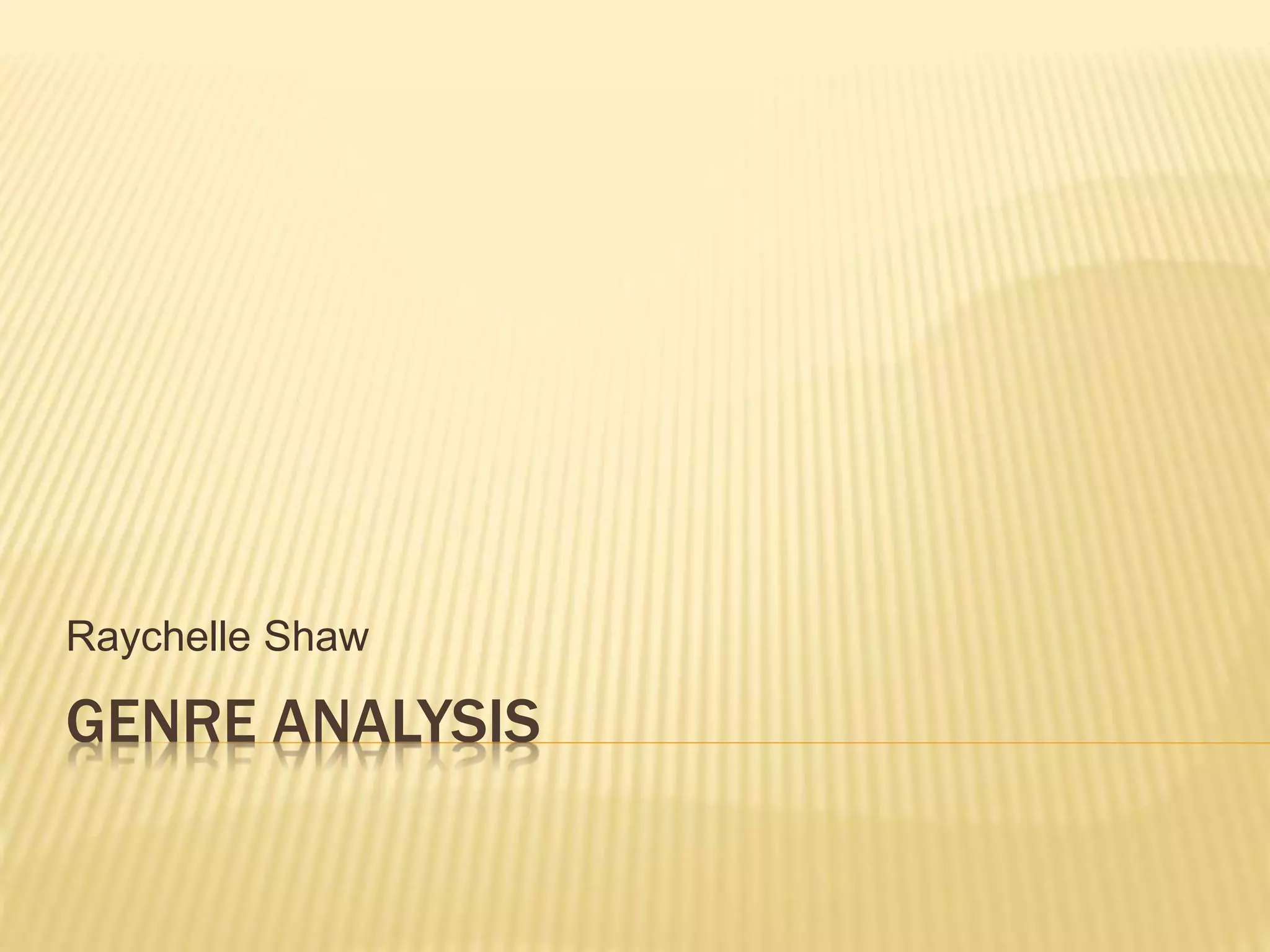 Genre analysis powerpoint | PPT