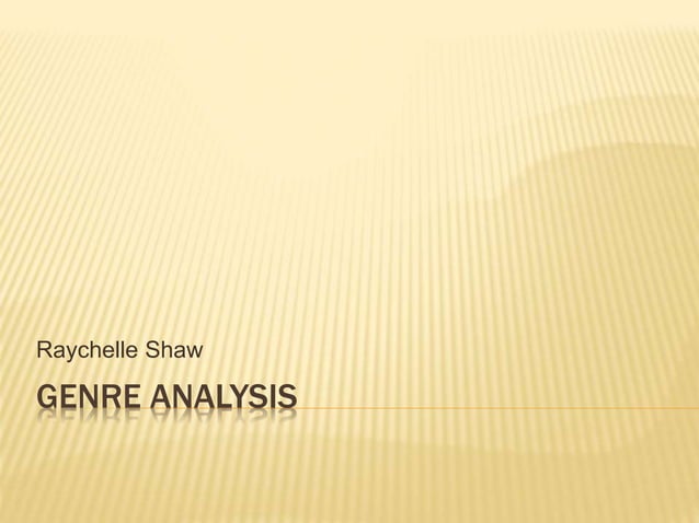 Genre analysis powerpoint | PPT