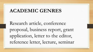 Genre Analysis | PPTX