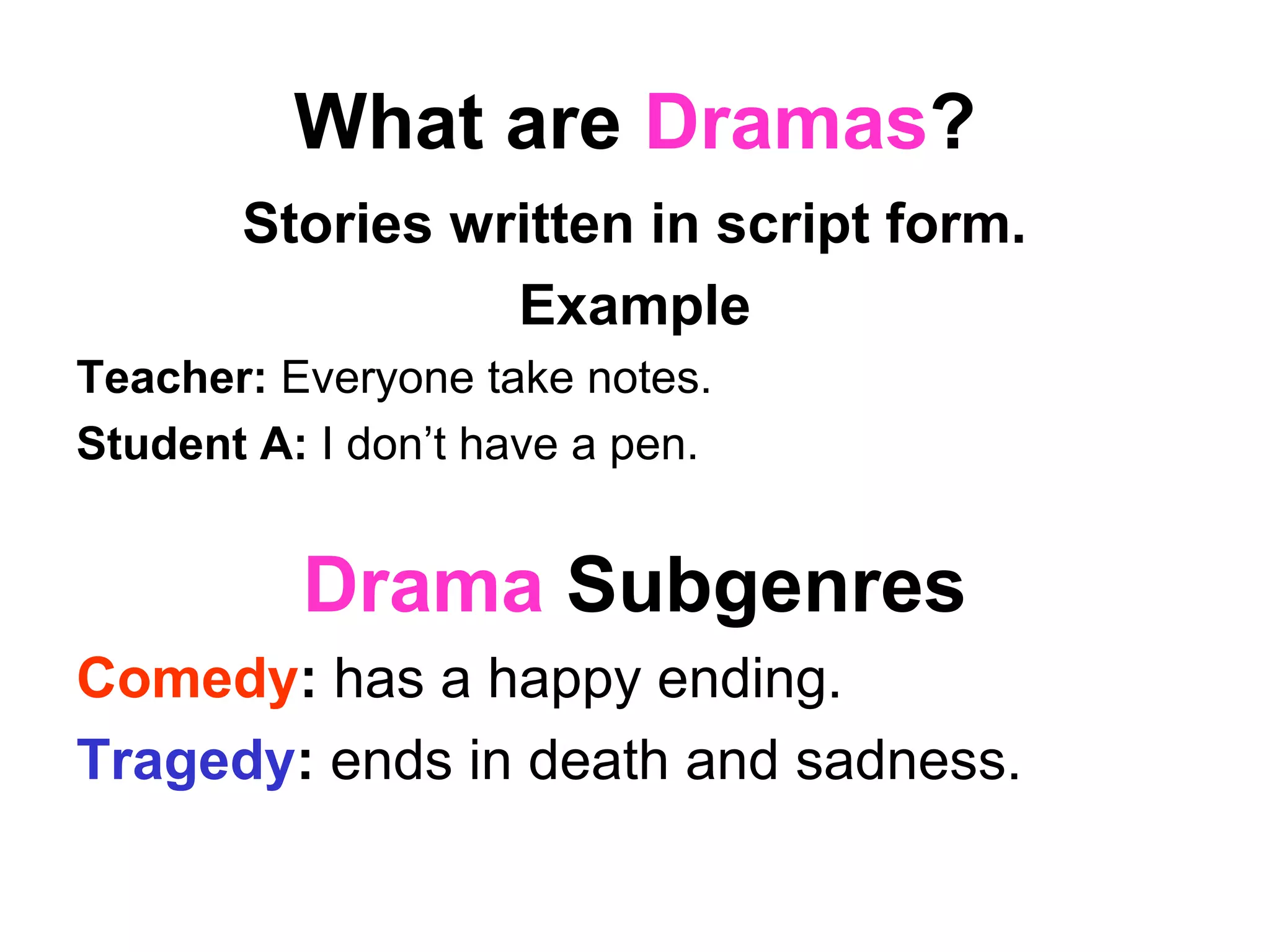 Genre and subgenre categories of writing | PPT
