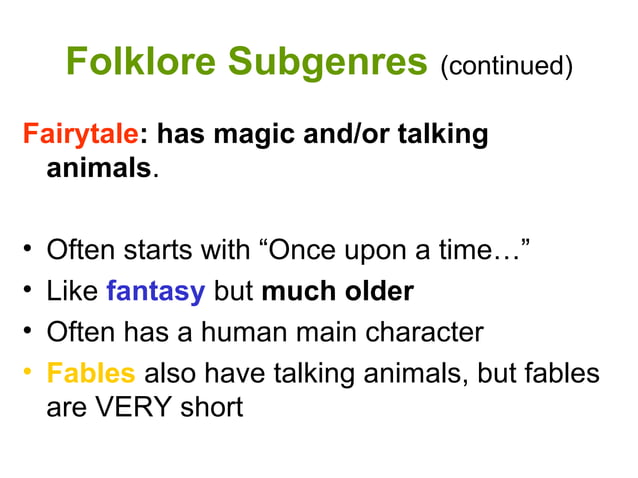 Genre and subgenre categories of writing | PPT