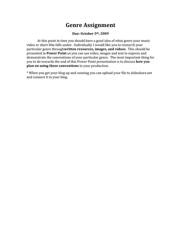 Genre assignment | DOCX