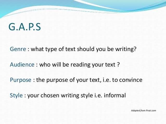 Genre, audience, purpose and style