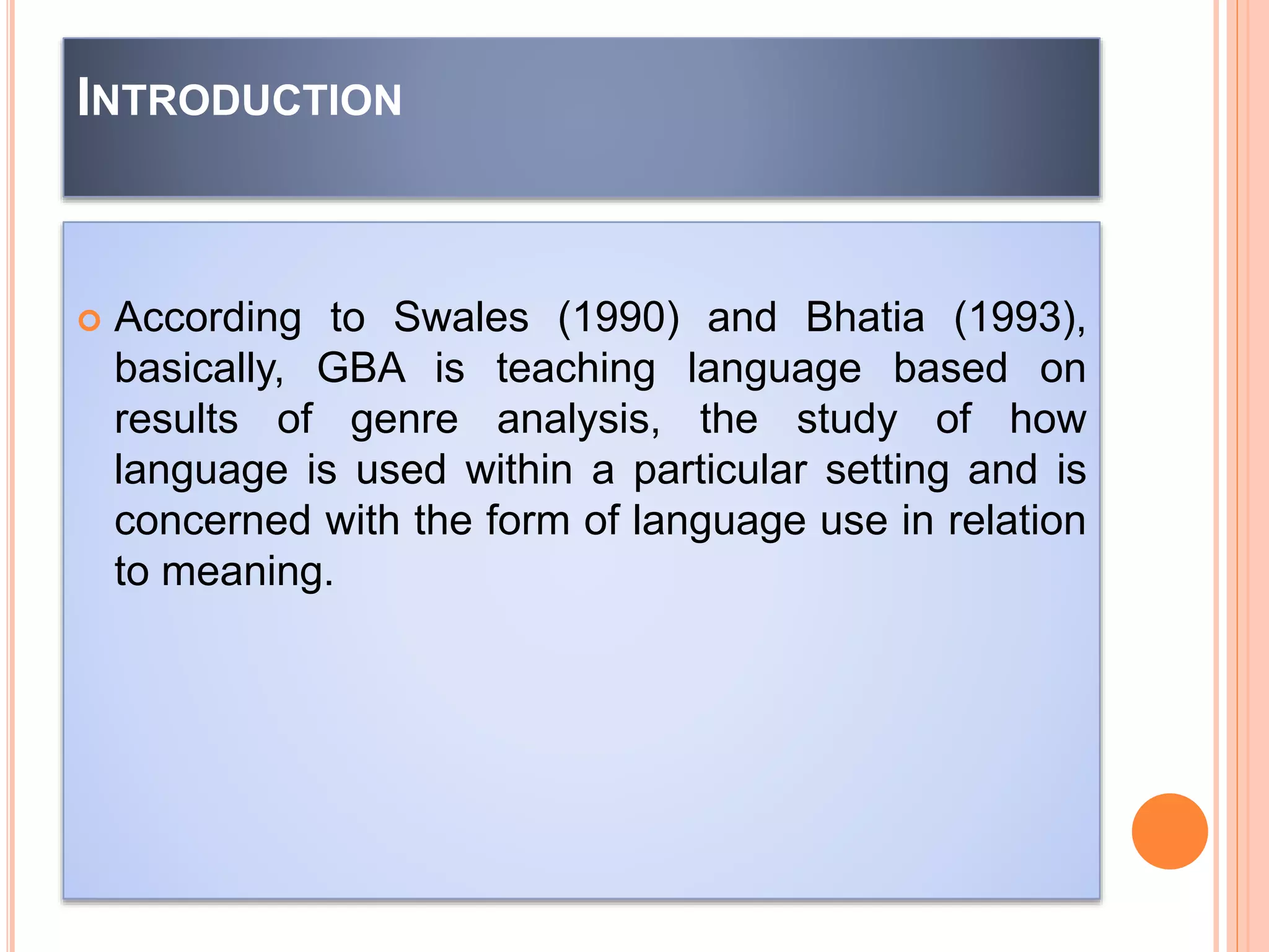 Genre based instruction | PPTX