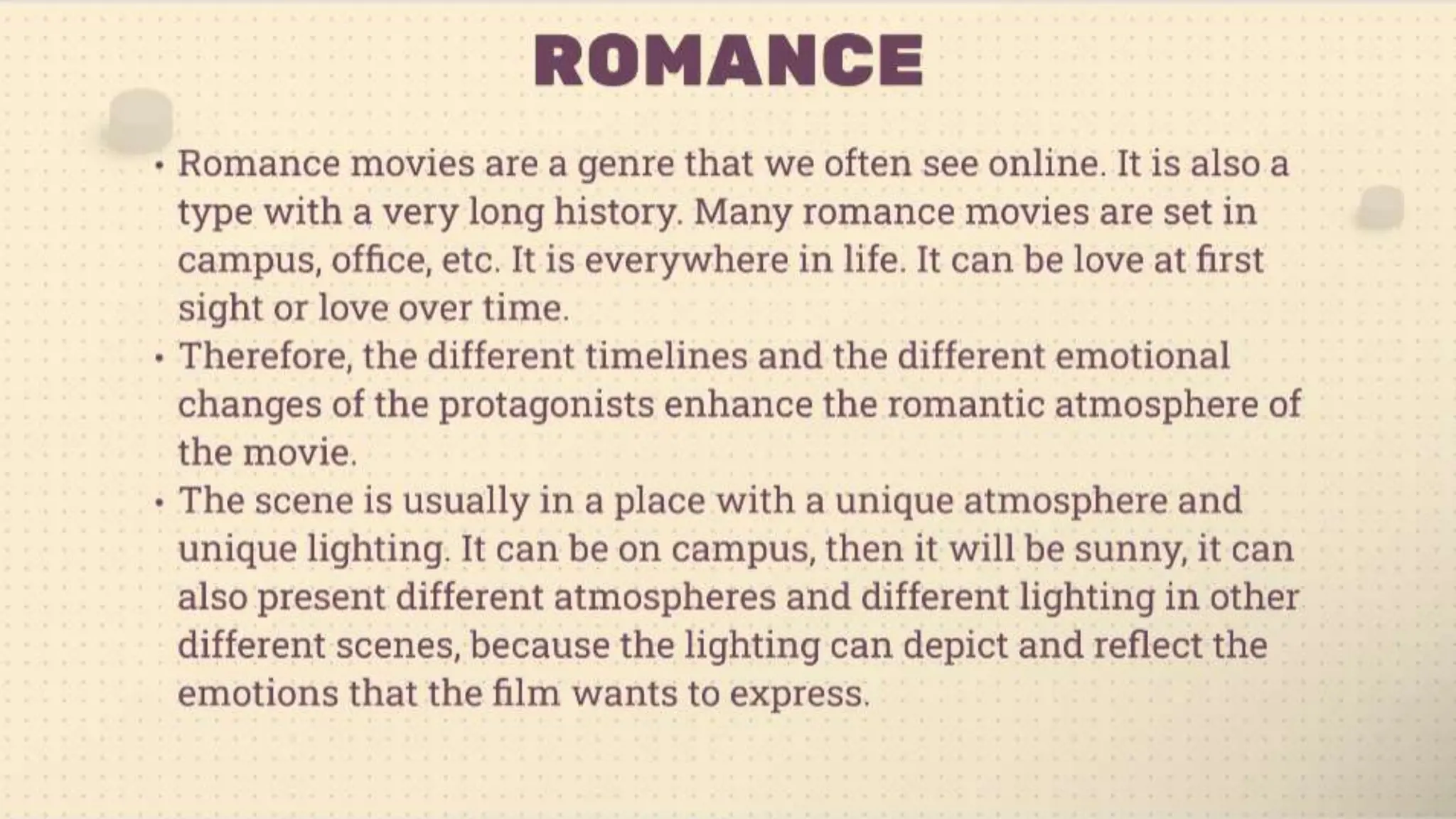 CODES AND CONVENTIONS OF A GENRE (ROMANCE) | PPT